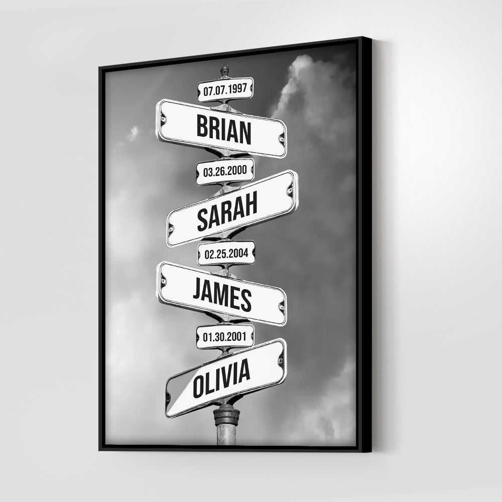 Custom Family Street Sign with Dates