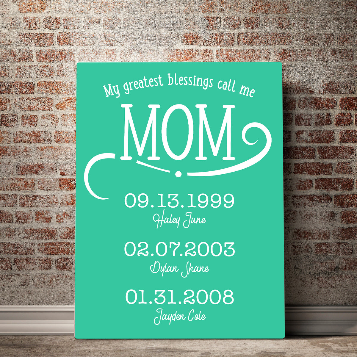 My Greatest Blessing Call Me Mom Custom Canvas Wall Art
