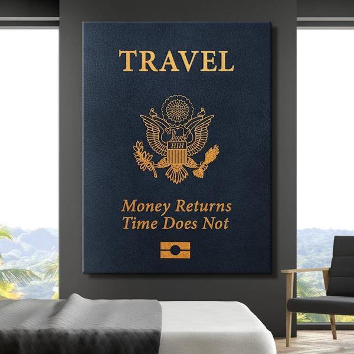 Travel Money Returns Time Doesn't Canvas Wall Art